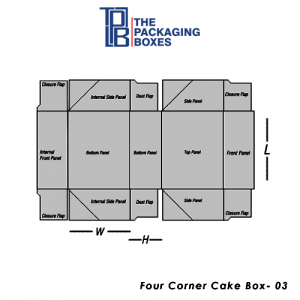 Custom Printed Four Corner Cake Box Packaging boxes